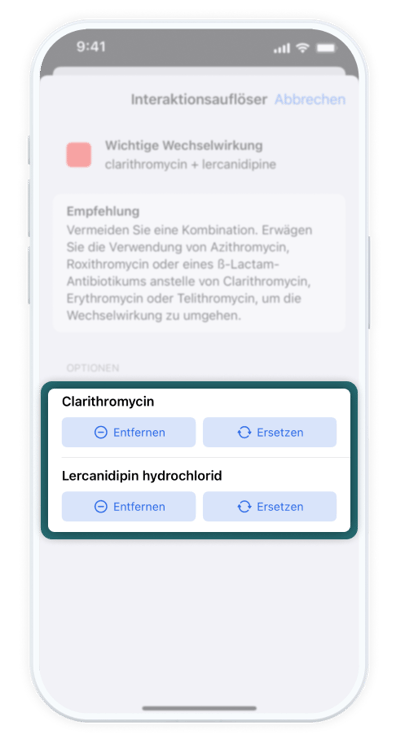 Checker & Auflöser für Wechselwirkungen von Medikamenten
